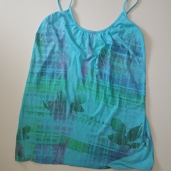 M. Rena | Tops | M Rena Blue And Green Flowy Tank Top | Poshmark